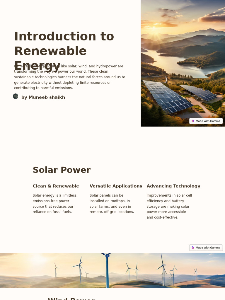 Overview of Renewable Energy Sources | PDF | Renewable Energy | Energy ...