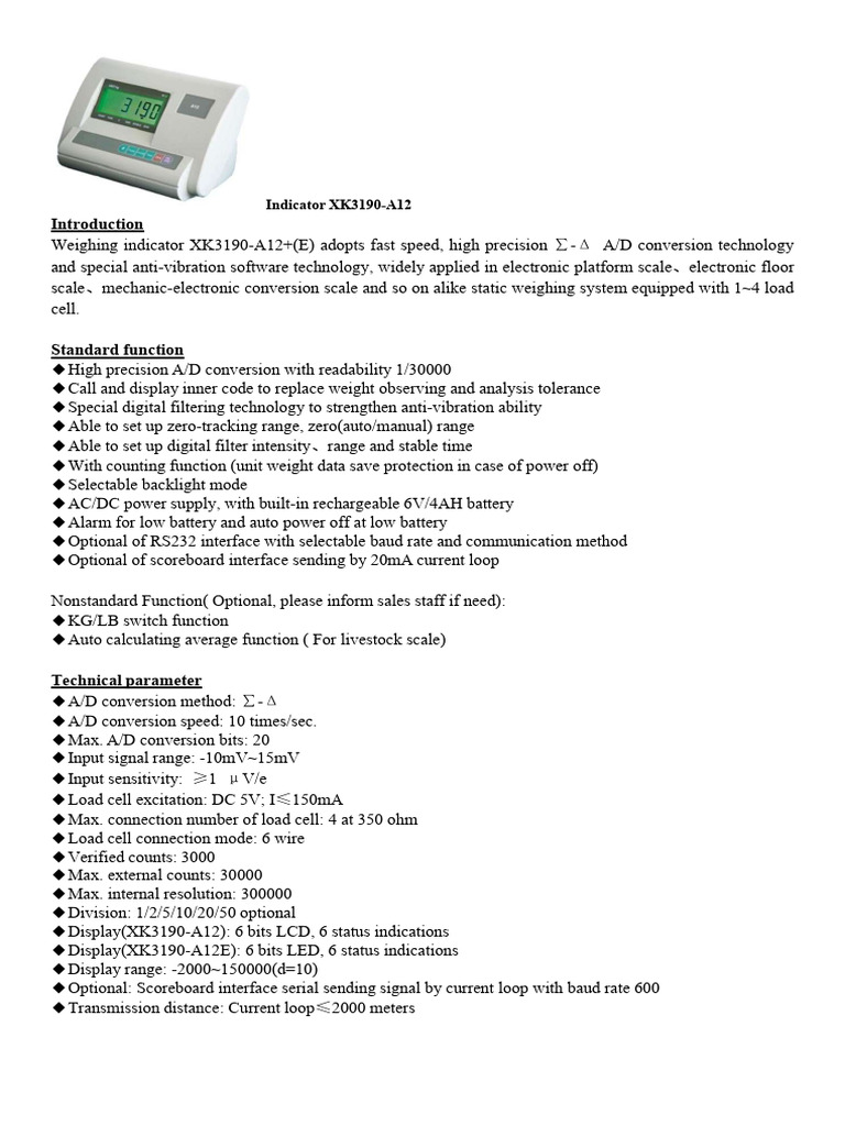 A12 Floor Scale | PDF | Analog To Digital Converter | Power Supply