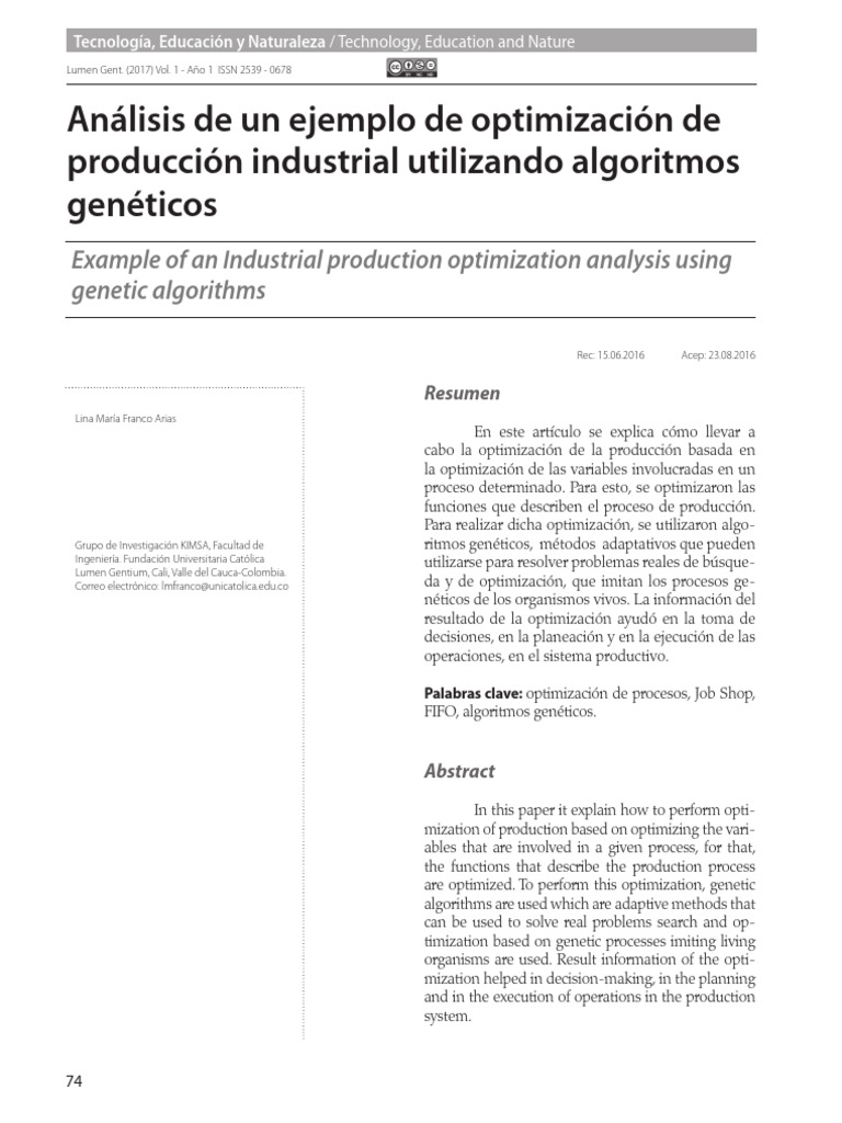 Algoritmo Genetico Pdf Evolución Algoritmo Genético