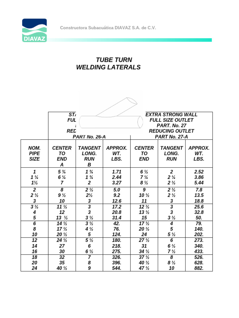 Tube Turn Welding Laterals | PDF