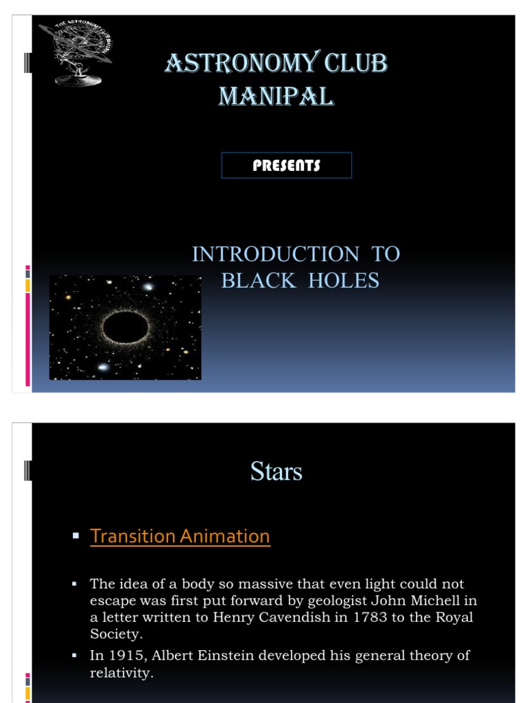 Final Presentation Black Holes | PDF