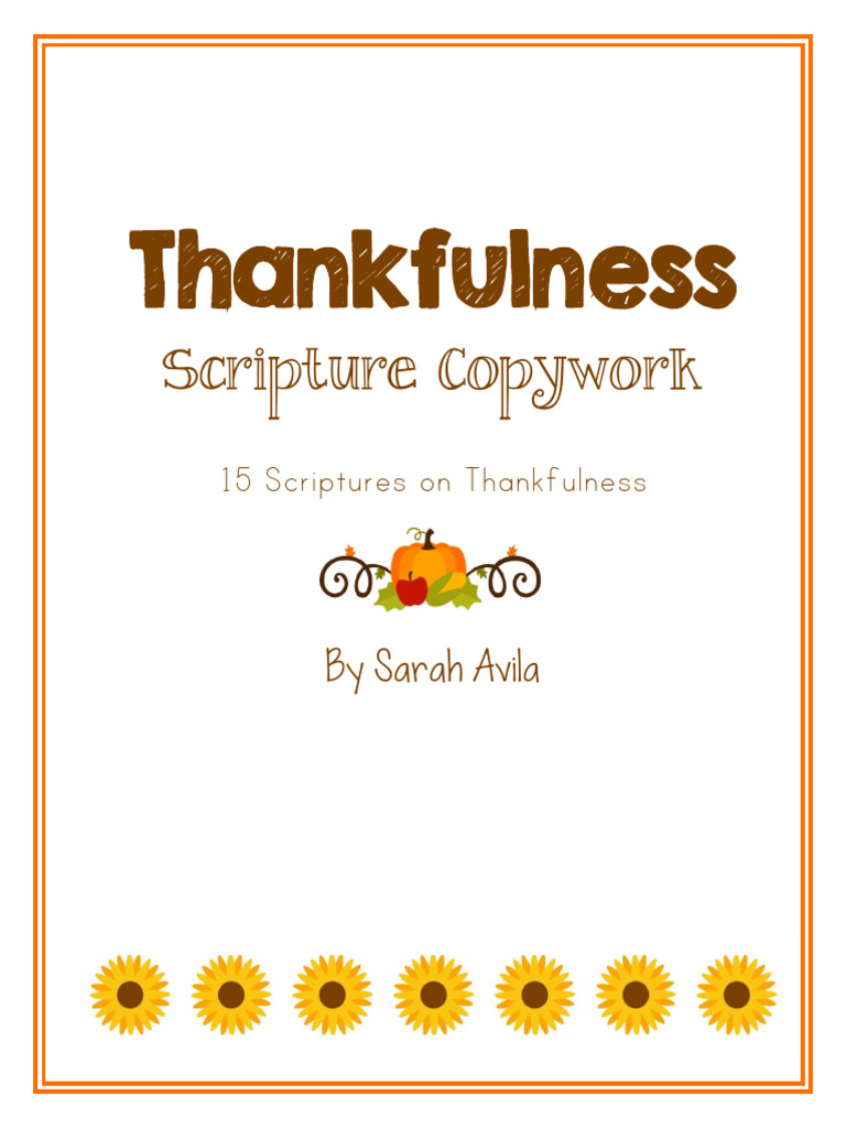 Thankfulness Scripture Copywork | PDF | Bible | Epistle To The Colossians