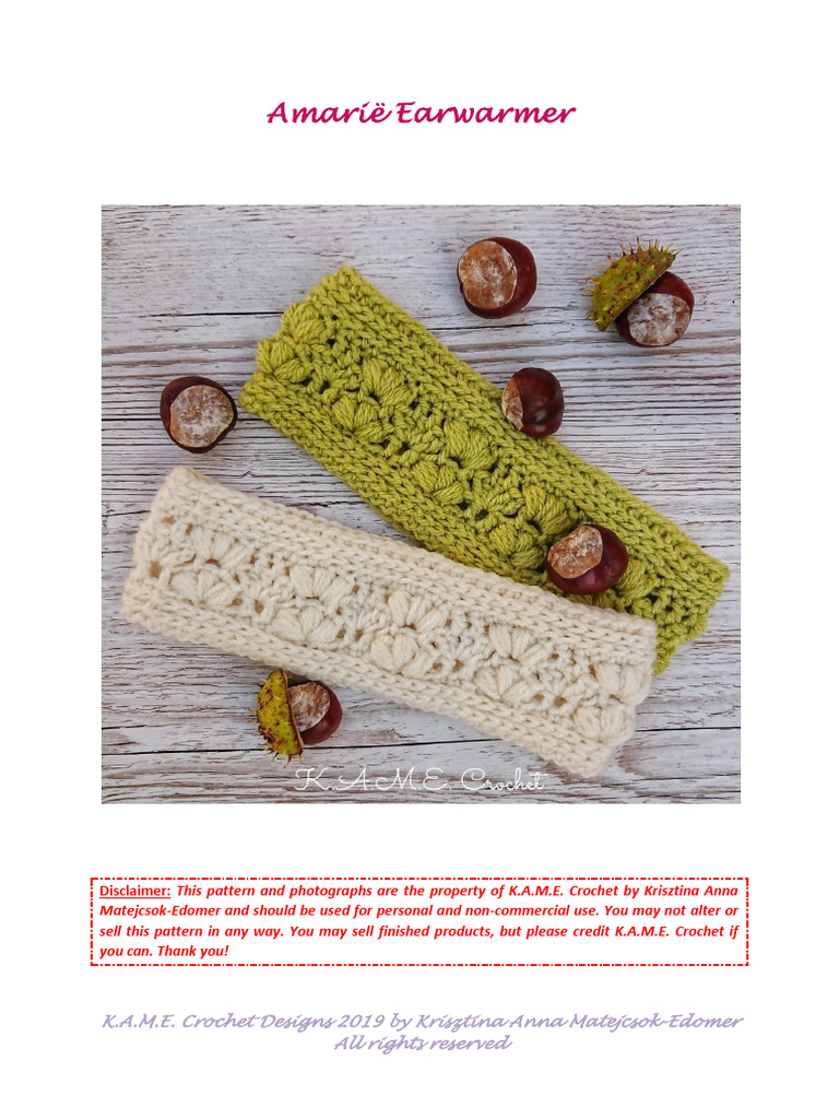 Pattern Amari Earwarmer 1 | PDF | Crochet | Knitting