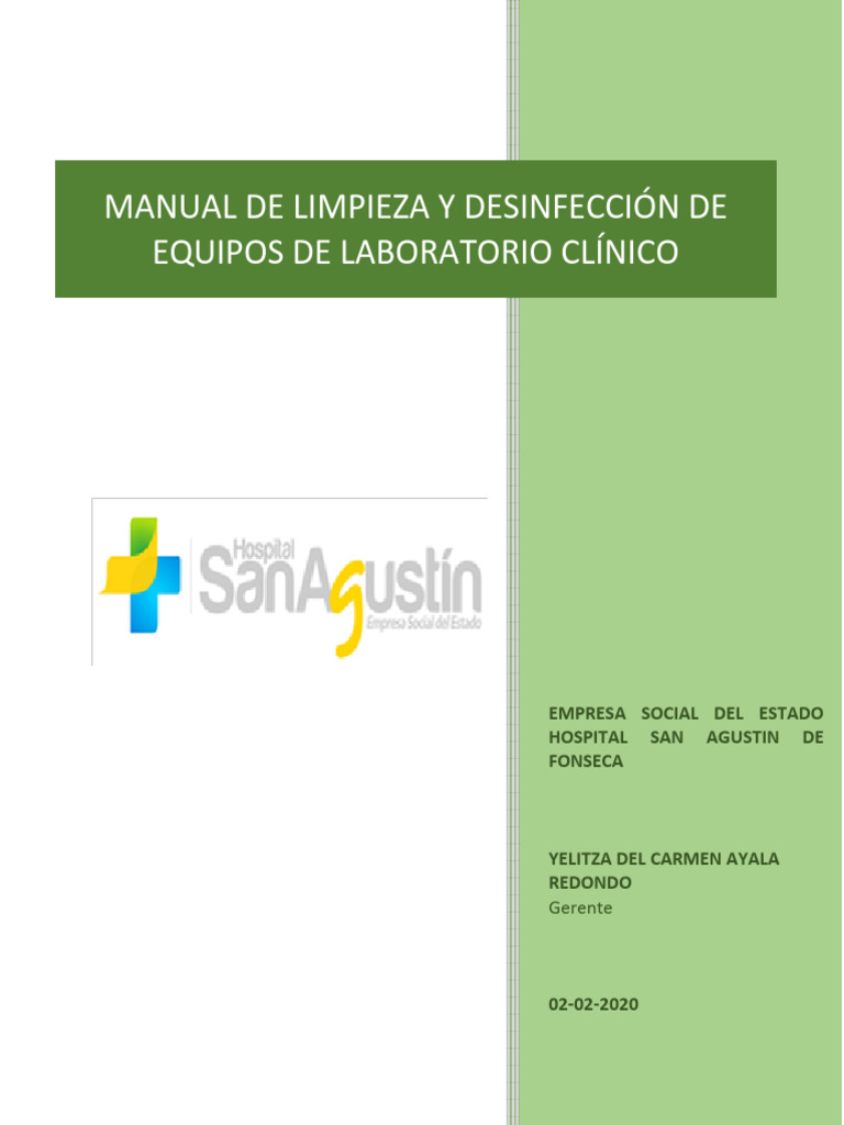 003 Manual de Limpieza y Desinfección Equipos de Laboratorio Clínico | PDF | Infección | Patógeno