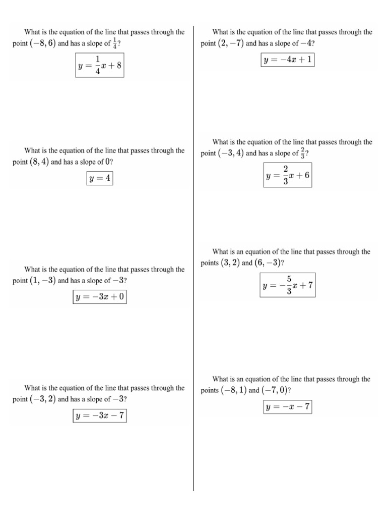 Natalie Tongol - 4.7 Practice C Writing Equations of Lines - KEY | PDF