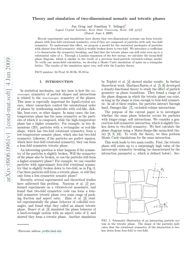 Jun Geng and Jonathan V. Selinger - Theory and Simulation of Two ...