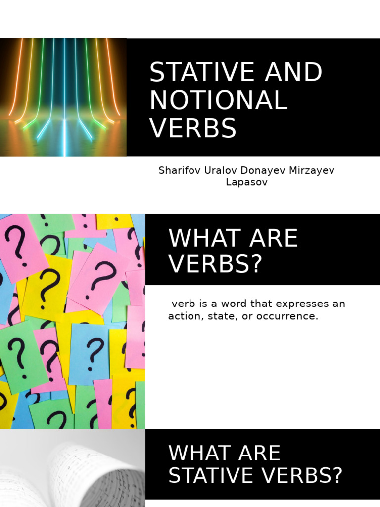 Stative and Notional Verbs Explained | PDF