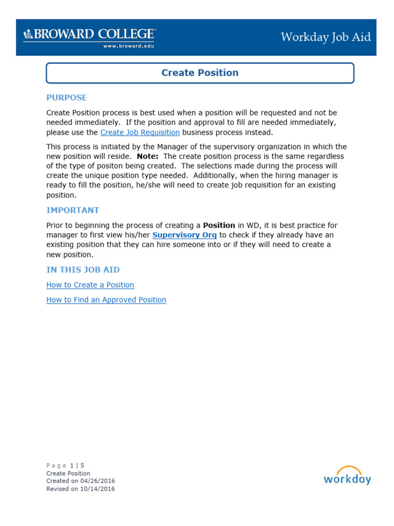 Create Position v.3 | PDF