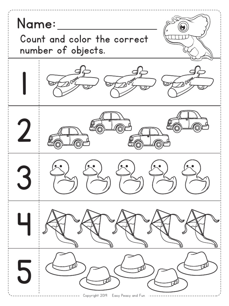 Count and Color 1 To 5 US | PDF