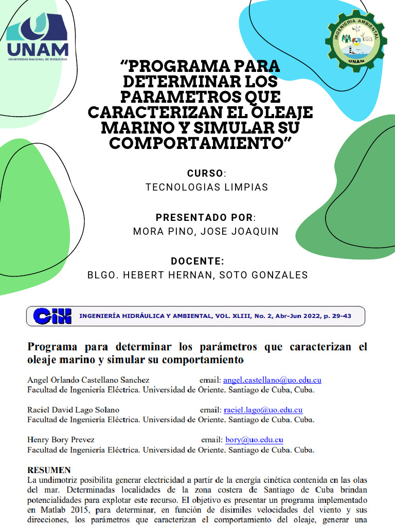 Mora Pino Jose - Programa para Determinar Los Parametros Que Caracterizan El Oleaje Marino y ...