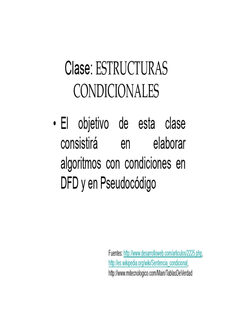 Estructuras Condicionales en Algoritmos | PDF | Programación de ...