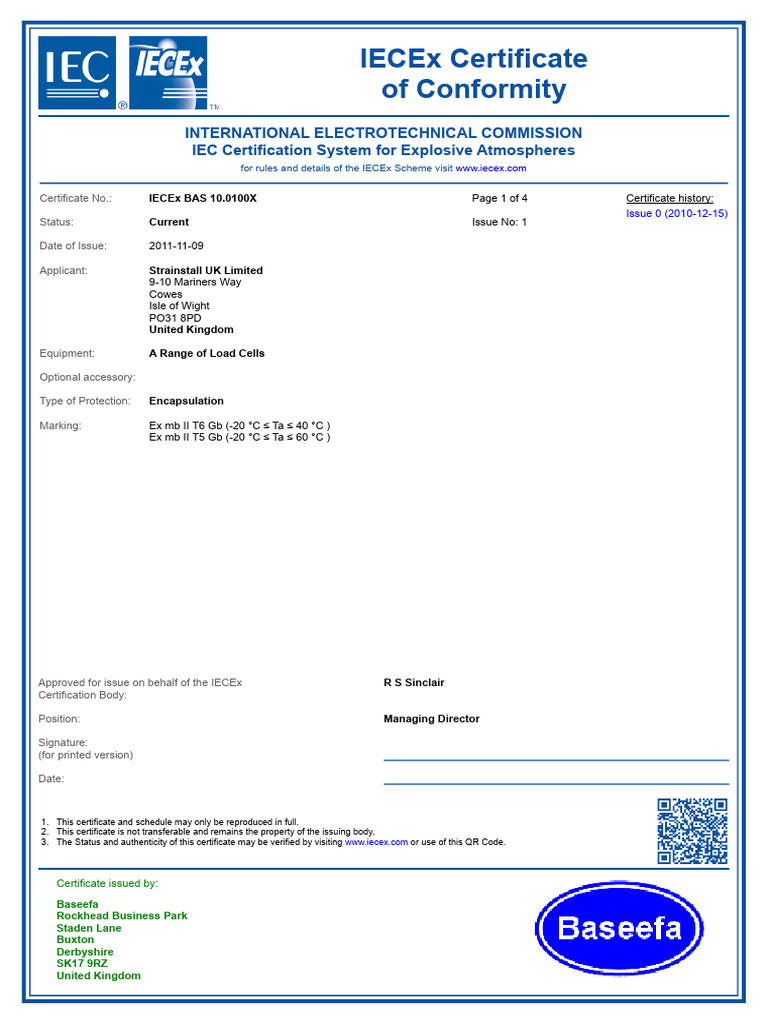 IECEx_BAS_10.0100X_001 | PDF | Amplifier | Fuse (Electrical)