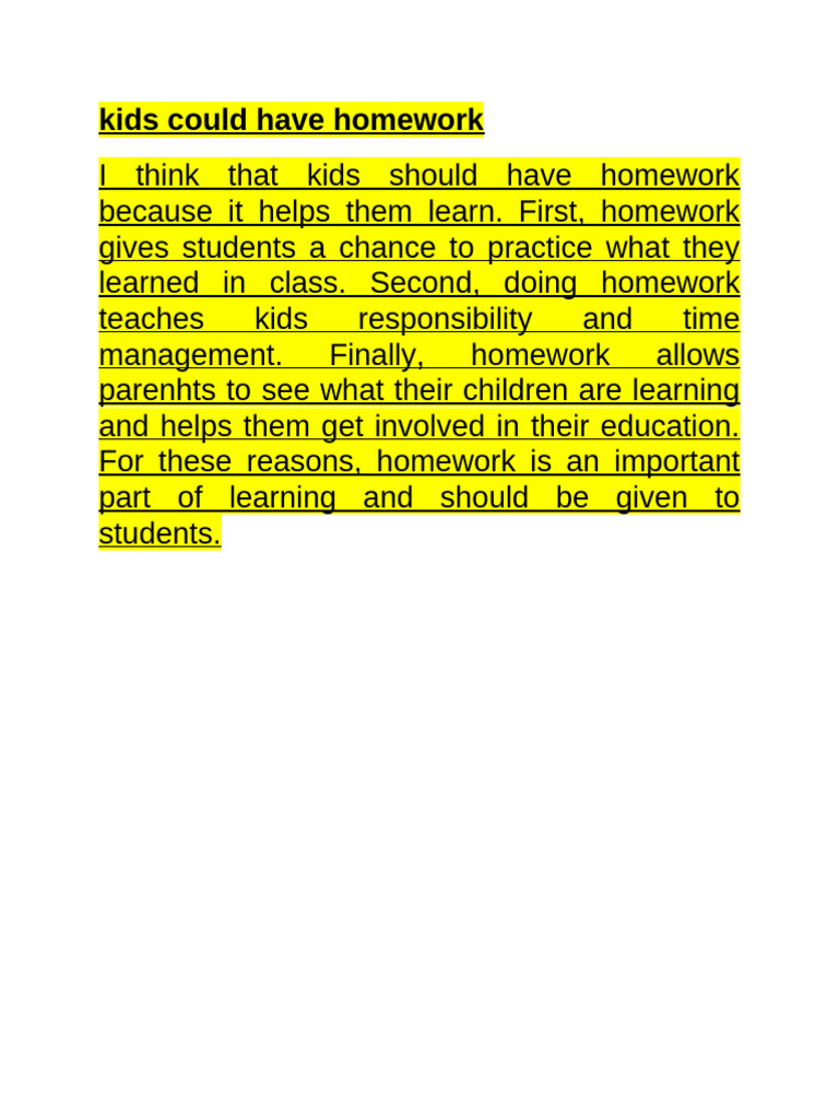 Homework Benefits for Kids | PDF