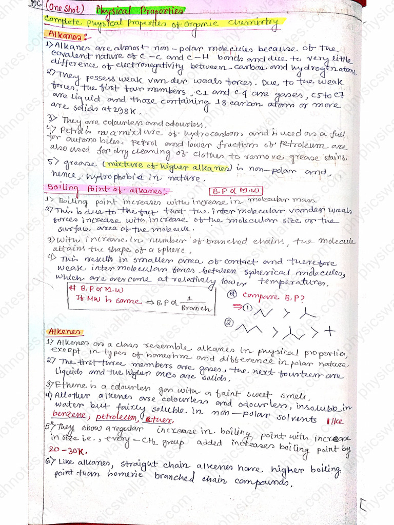 Physical Properties of Organic Compounds | PDF