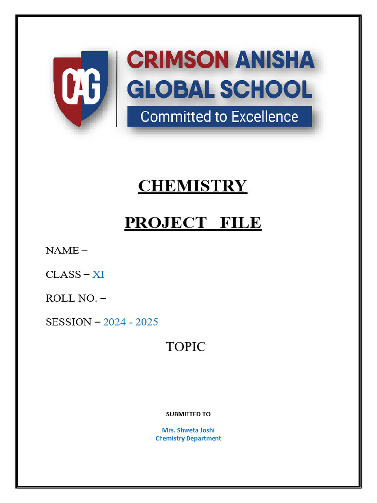 Class XI Chemistry Project File 2024-25 | PDF