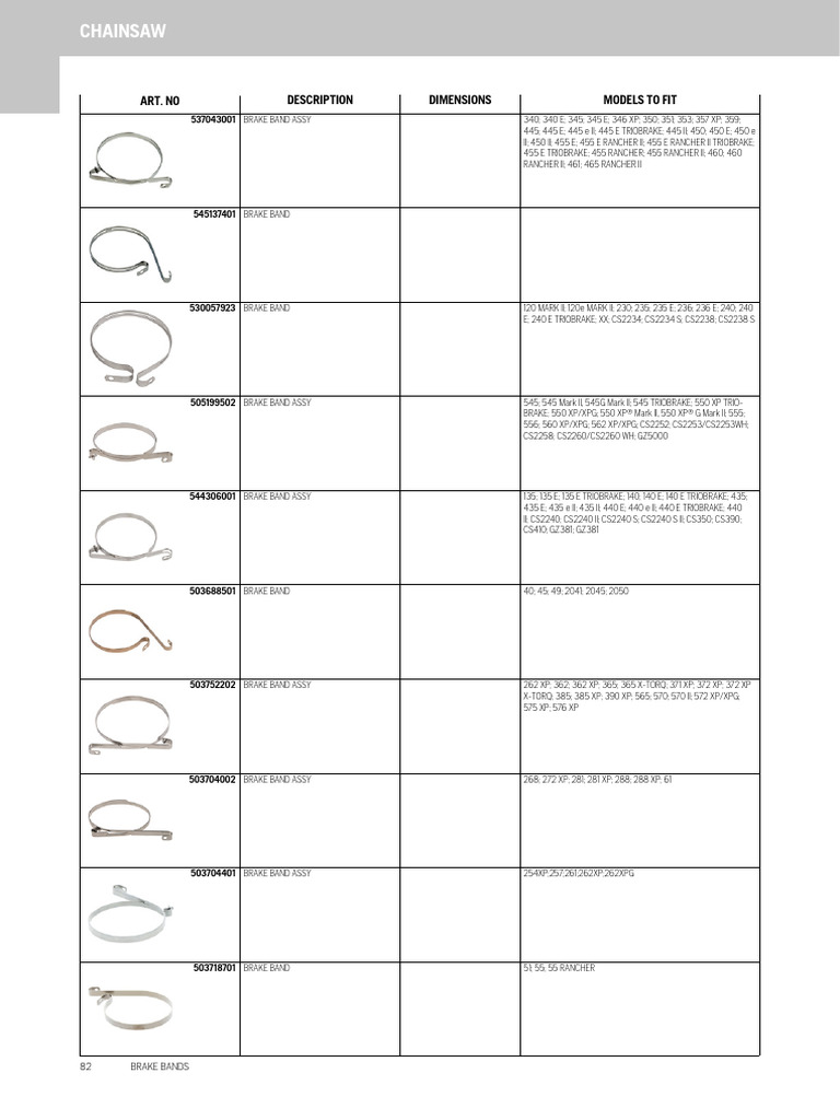 38-Husqvarna CS Brake Bands | PDF