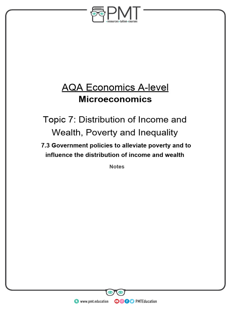 C) Government Policies To Alleviate Poverty and To Influence The ...
