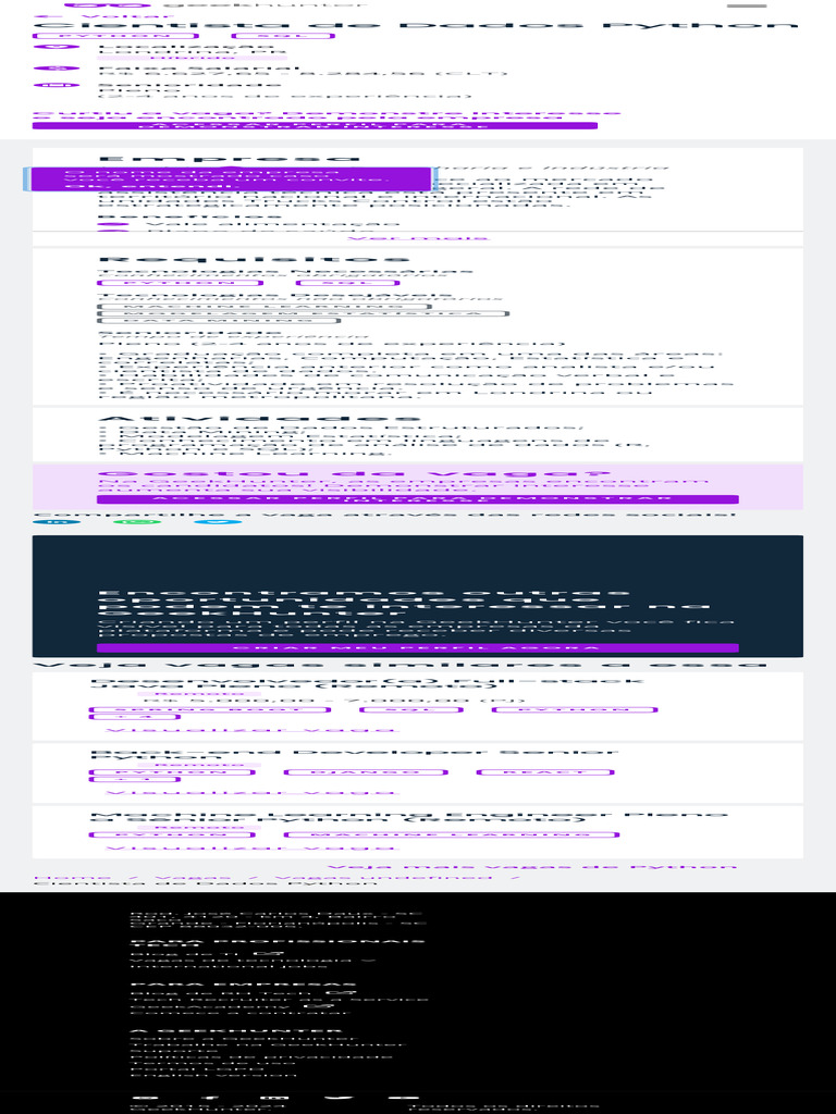 Cientista de Dados Python - GeekHunter | PDF | Ciência de Dados ...