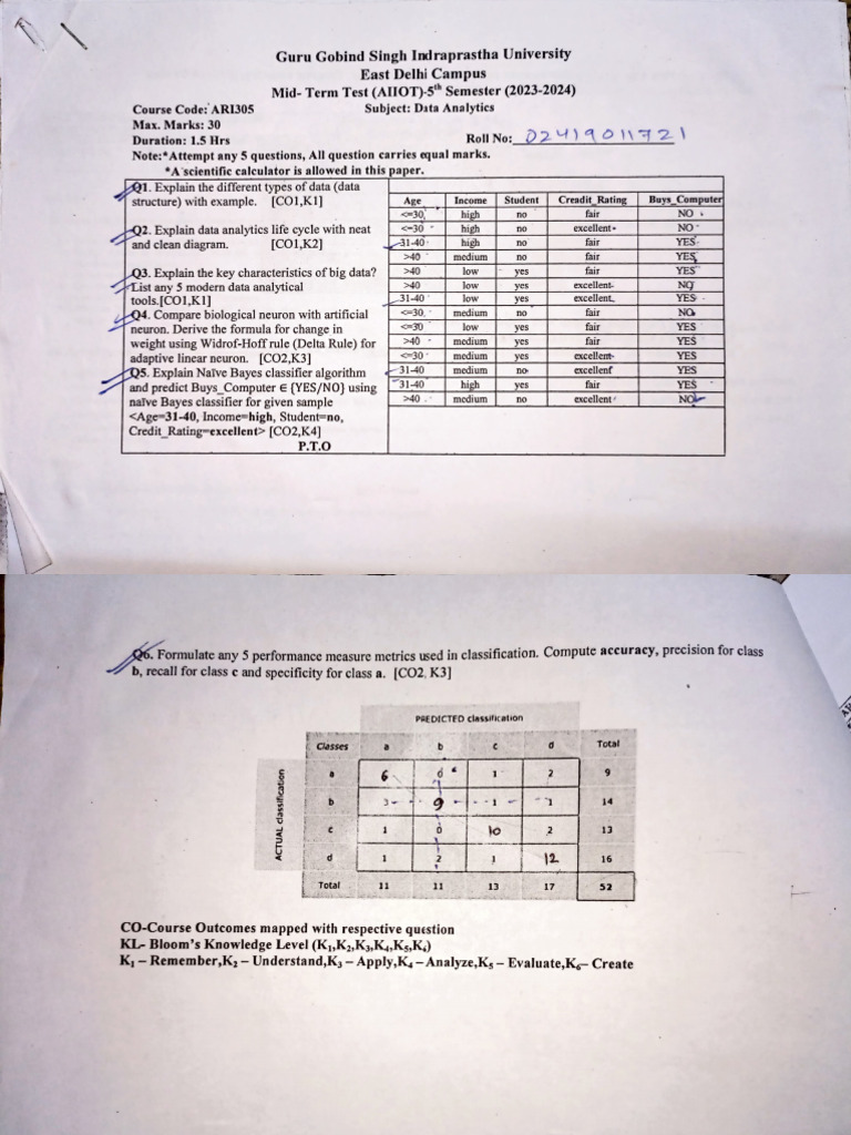 IIOT USAR Sem 5 Mid Sem PYQs | PDF | Science