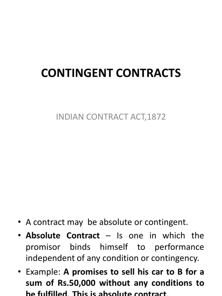 Contingent Contracts | PDF