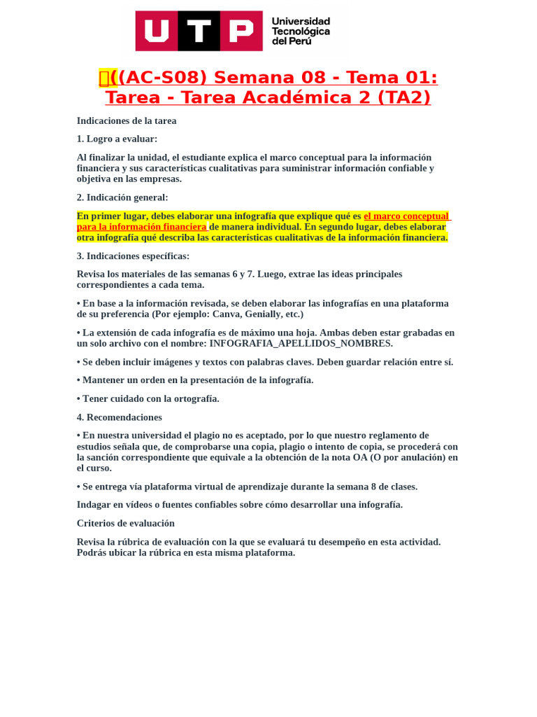 ? (AC-S08) Semana 08 - Tema 01 Tarea - Tarea Académica 2 (TA2) - INTRODUCCION A LA ...