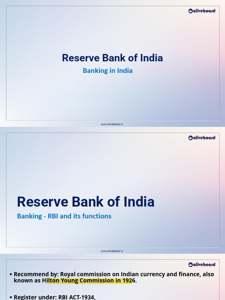 Banking - Rbi and Its Functions 1687964764 | PDF | Reserve Bank Of ...