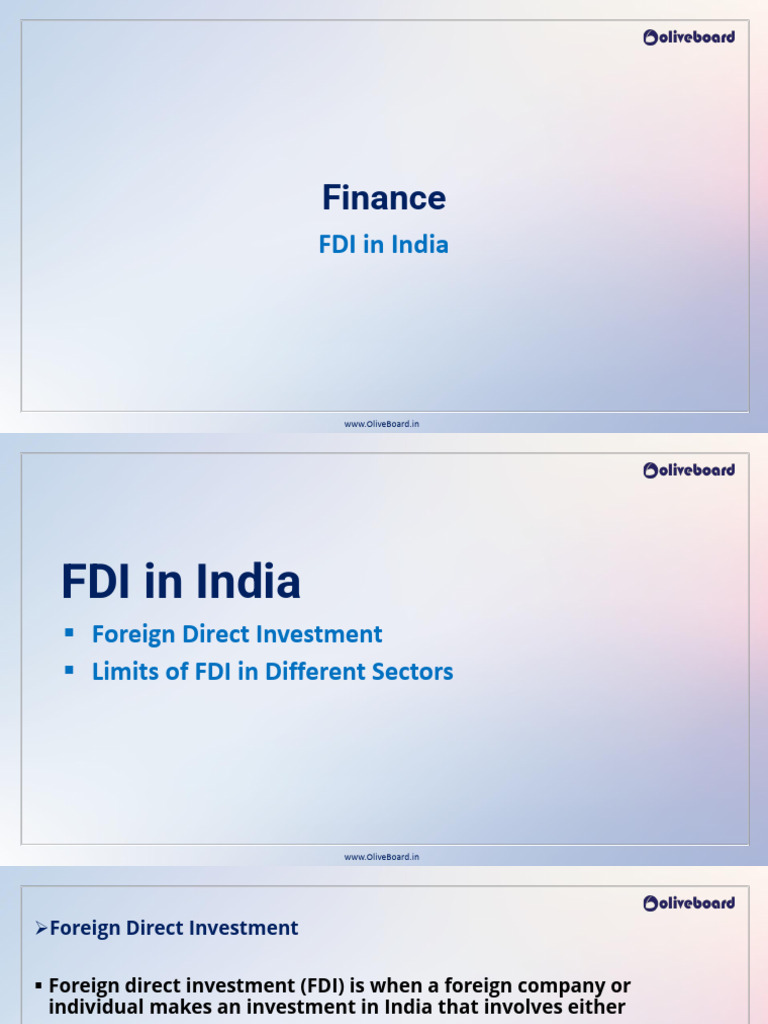 Finance - Fdi and India 1687965034 | PDF | Foreign Direct Investment ...