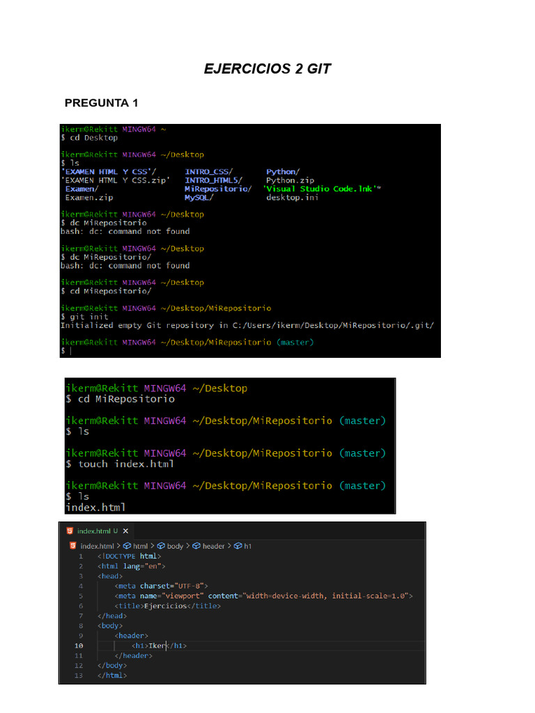Ejercicios 2 Git | PDF