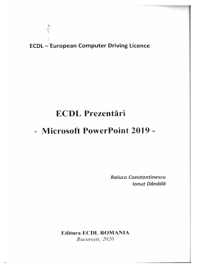 ECDL Prezentari Microsoft Power Point 2019 | PDF