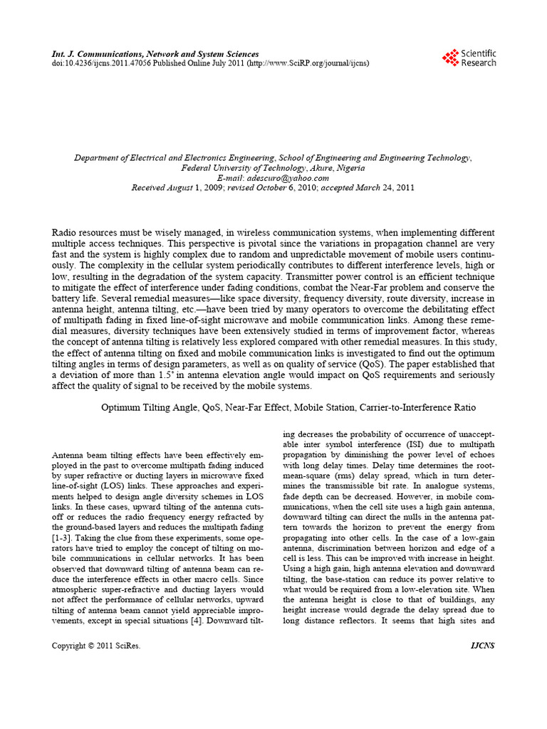 Antennae Tilting | PDF | Antenna (Radio) | Cellular Network