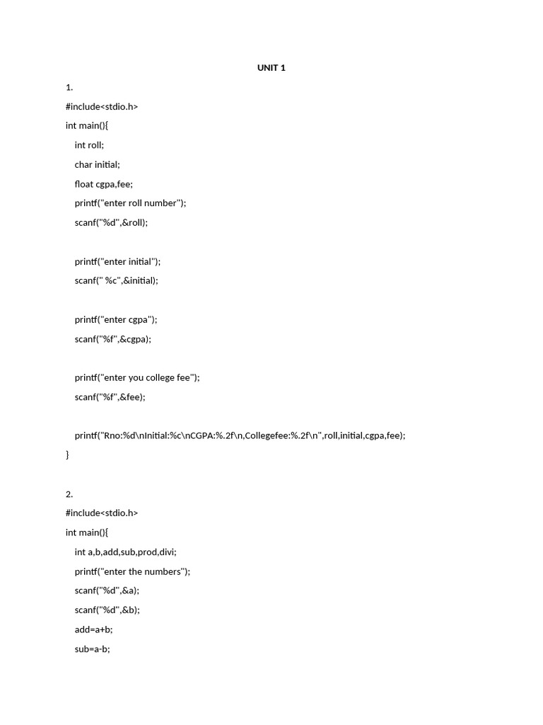 C Programming Basics: Input & Output | PDF