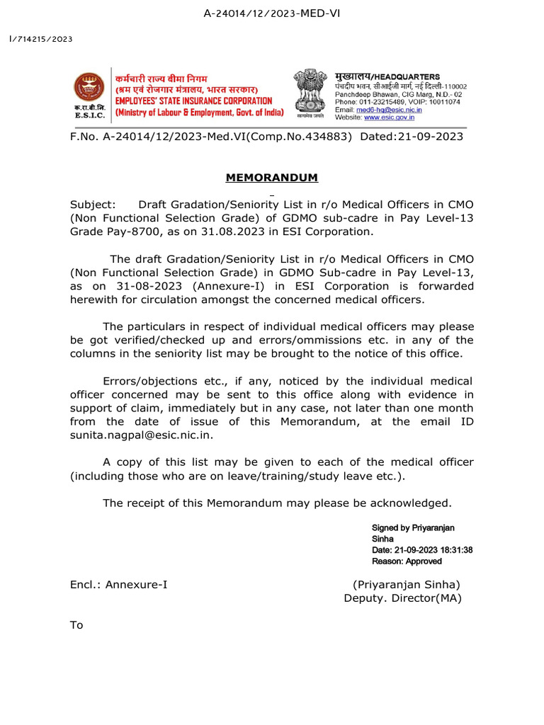 Memorandum | PDF | Health Care | Government Of India