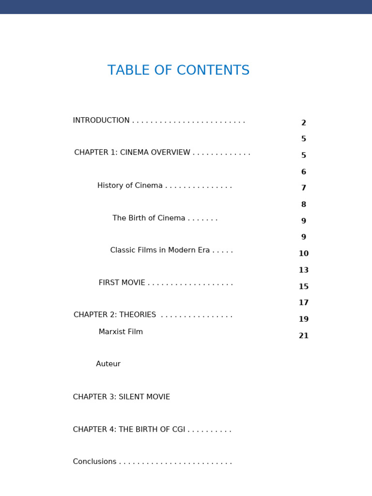 Apa Table of Contents Template - Word | PDF