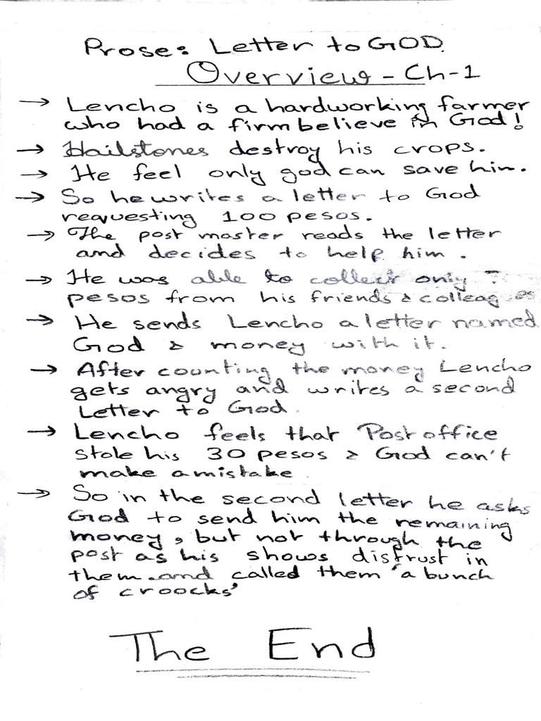 Prose 1 - Letter To God | PDF