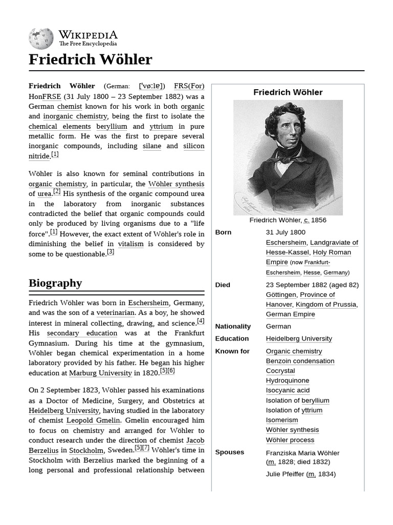 Friedrich_Wöhler | PDF | Physical Sciences | Chemical Substances