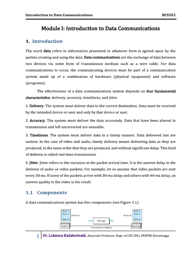 Module- 1 Introduction to Data Communication-LK | PDF | Computer ...