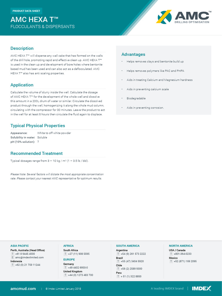 AMC-HEXA-T-PDS | PDF | Materials | Chemical Substances
