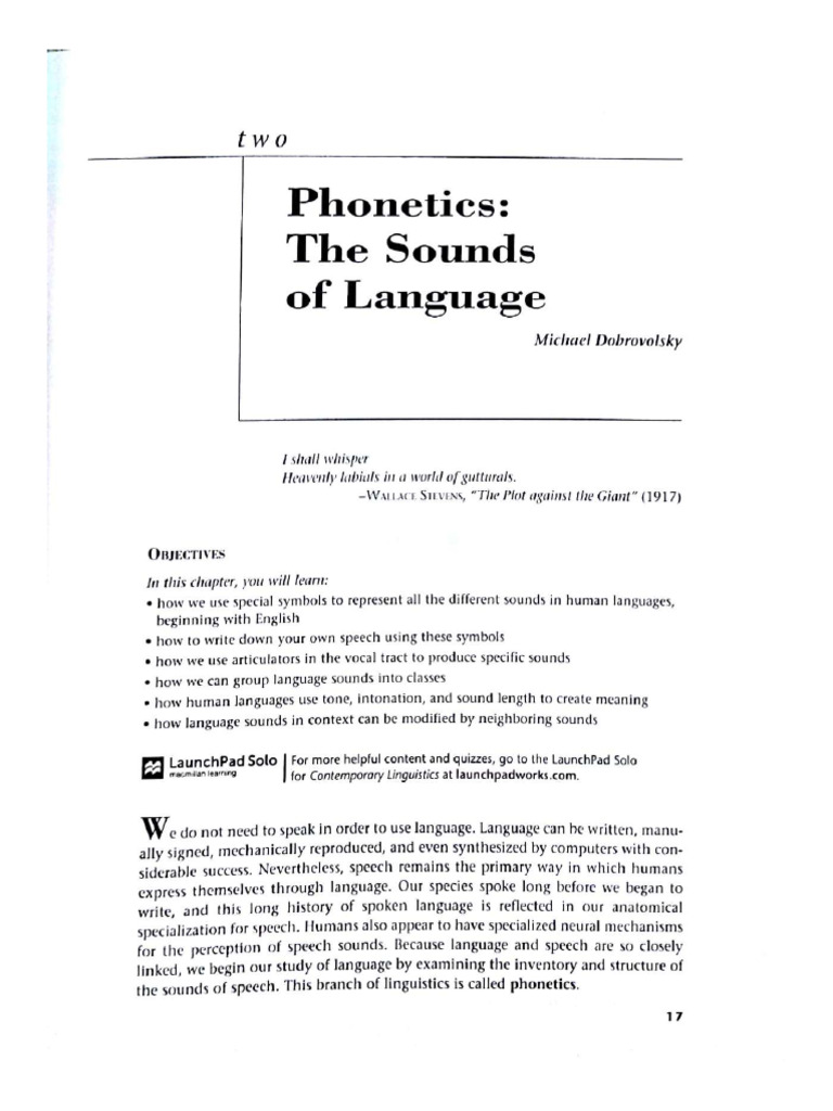 CL Chpt. 2, Phonetics | PDF