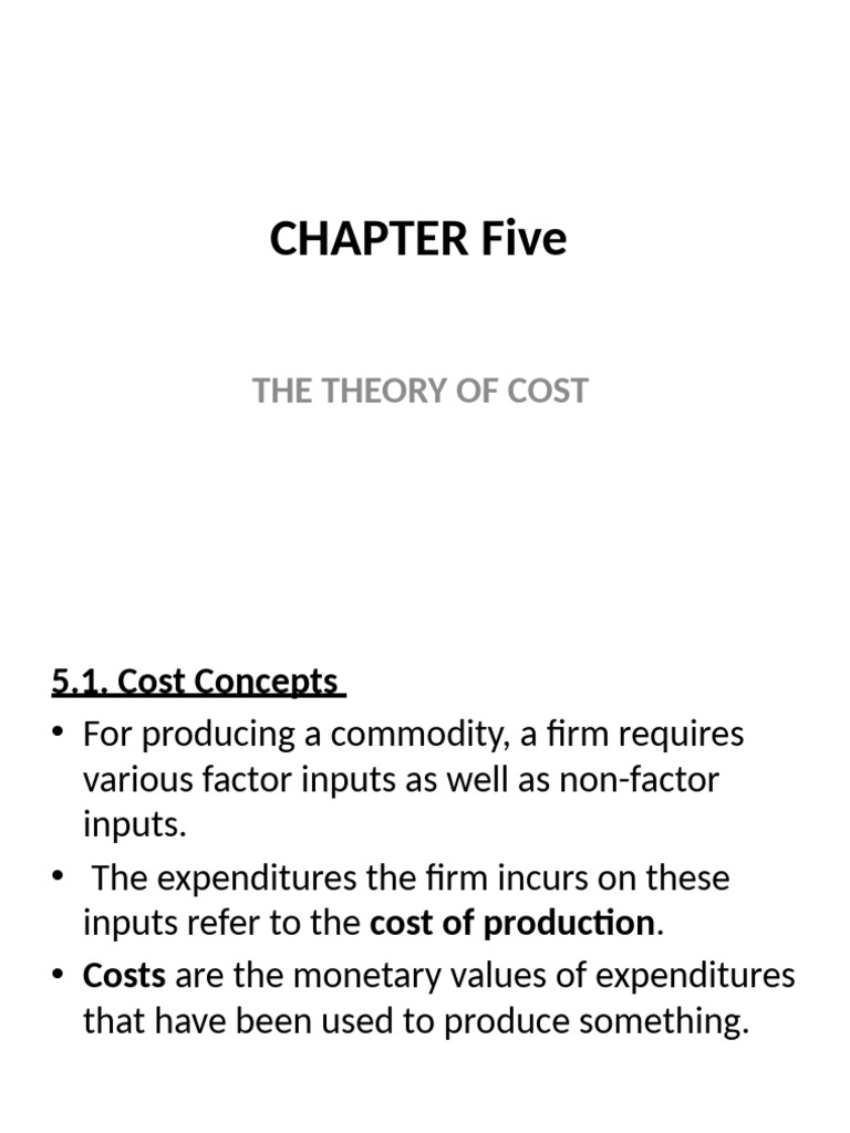 Economics Chapter Five | PDF | Marginal Cost | Average Cost