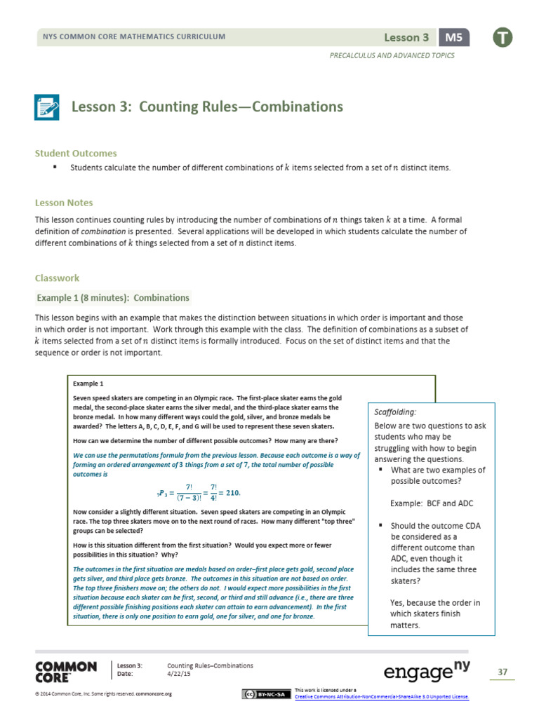 Precalculus m5 Topic A Lesson 3 Teacher | PDF | Creative Commons ...