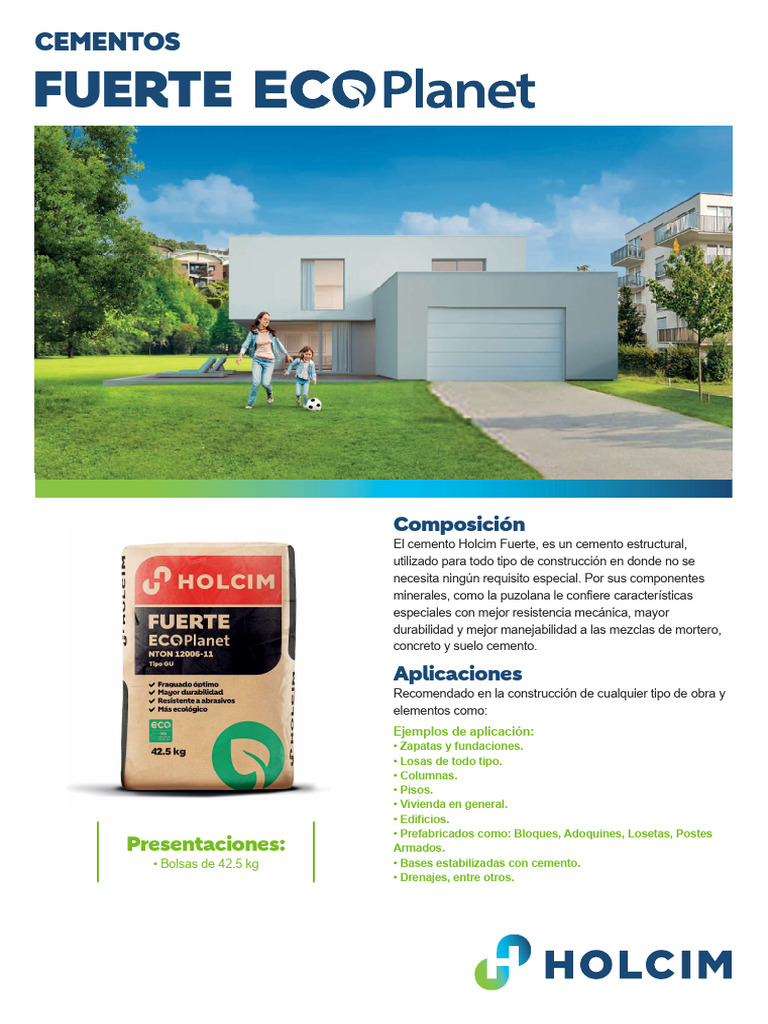Cemento Holcim Fuerte: Usos y Beneficios | PDF
