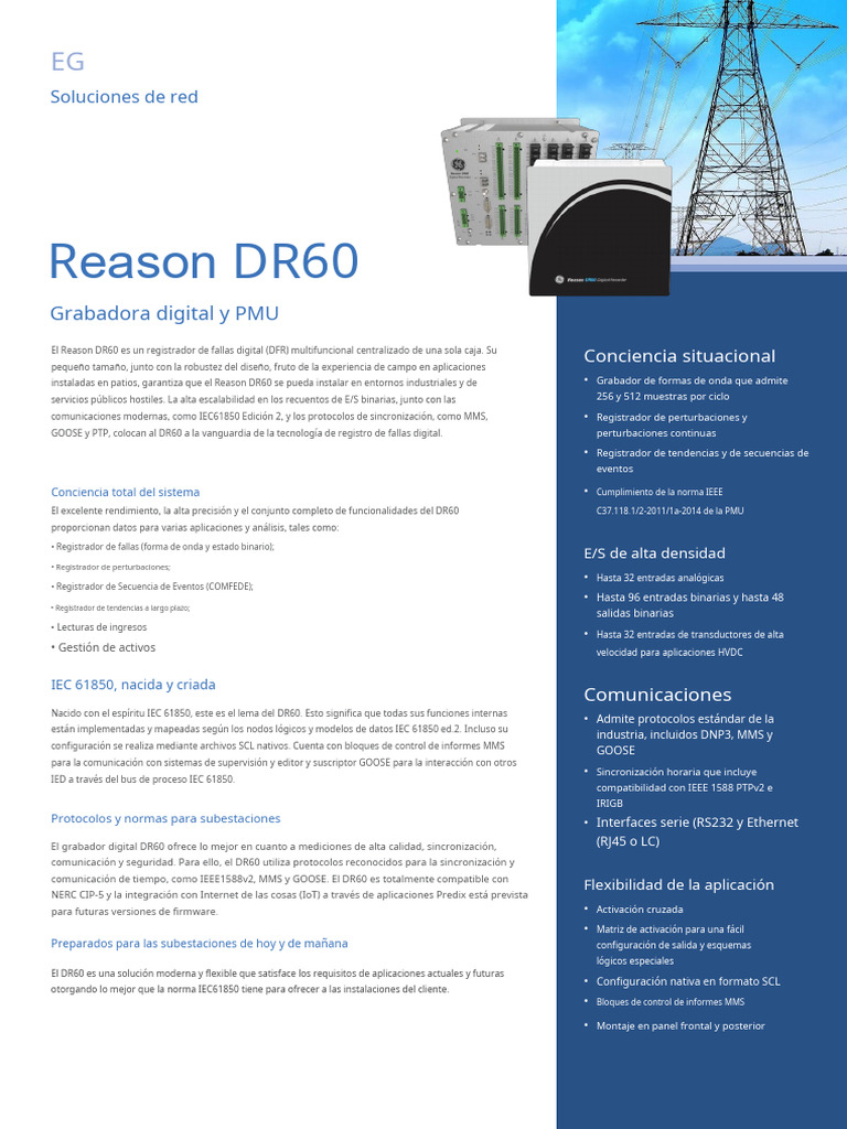 Reason DR60 E R003 Brochure | PDF | Ingenieria Eléctrica | Informática