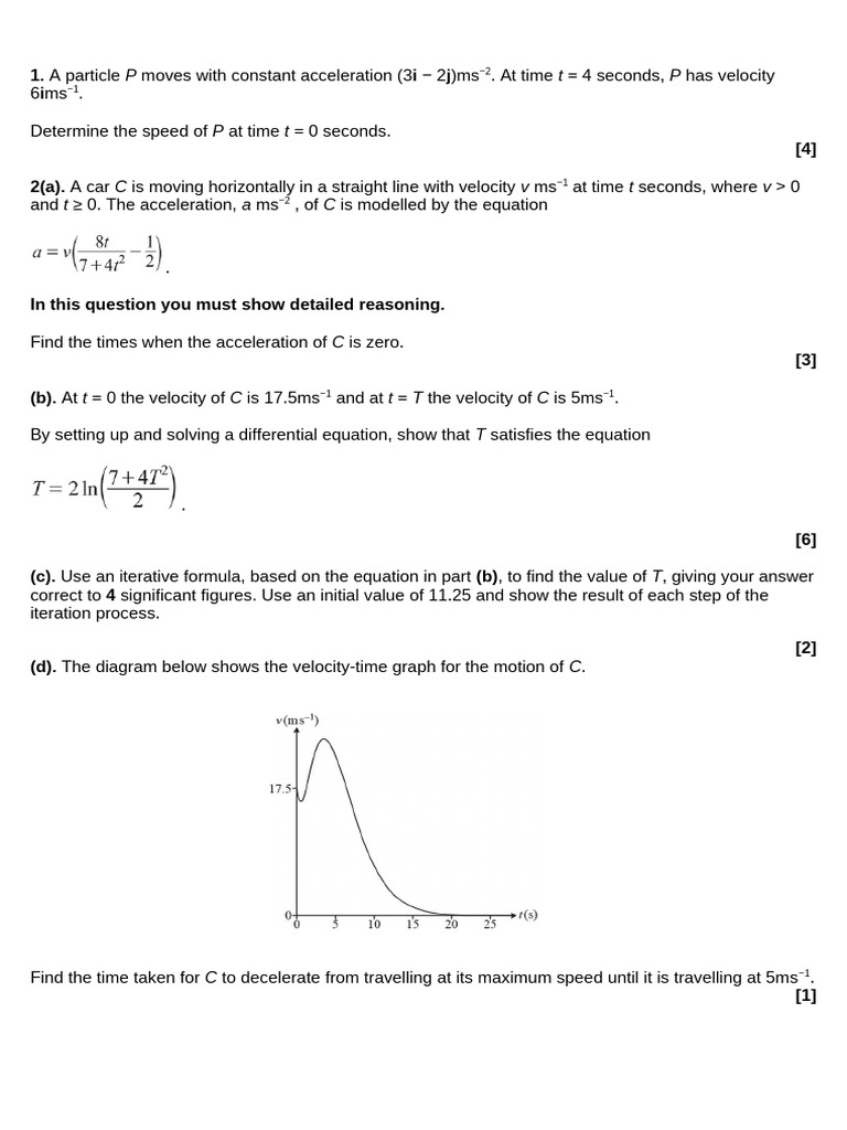 End of Topic Exam Questions OCR A | PDF | Force | Acceleration