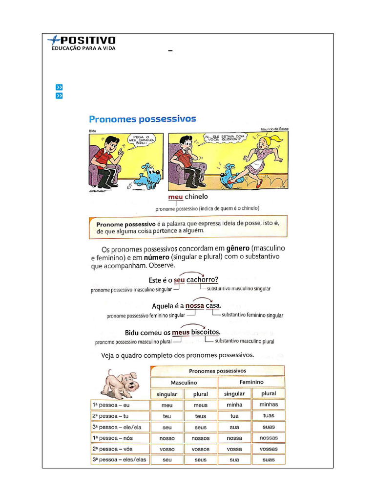 Atividades Sobre Pronomes Possessivos 4º Ano Pdf