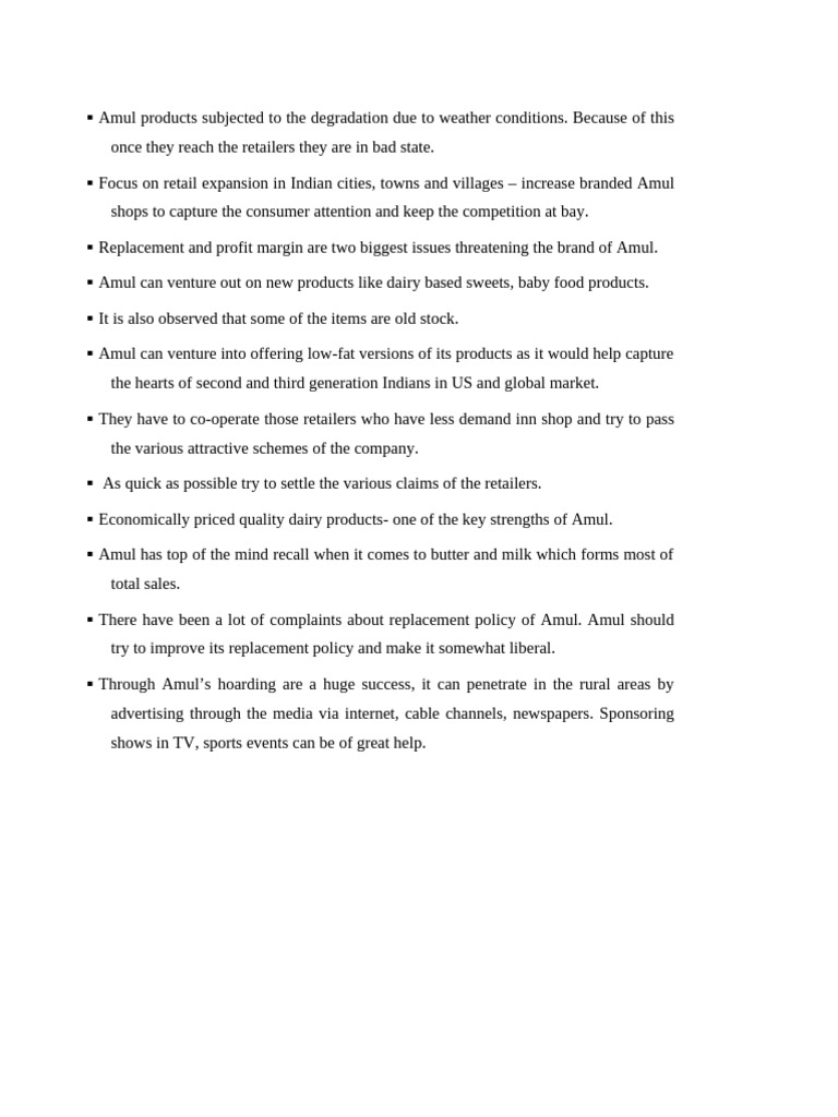 Amul Products Subjected To Suggestions | PDF