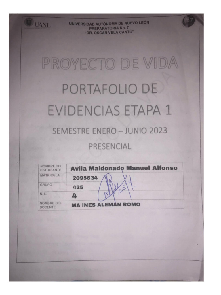 Ev1_ProyectoDeVida_E1 | PDF