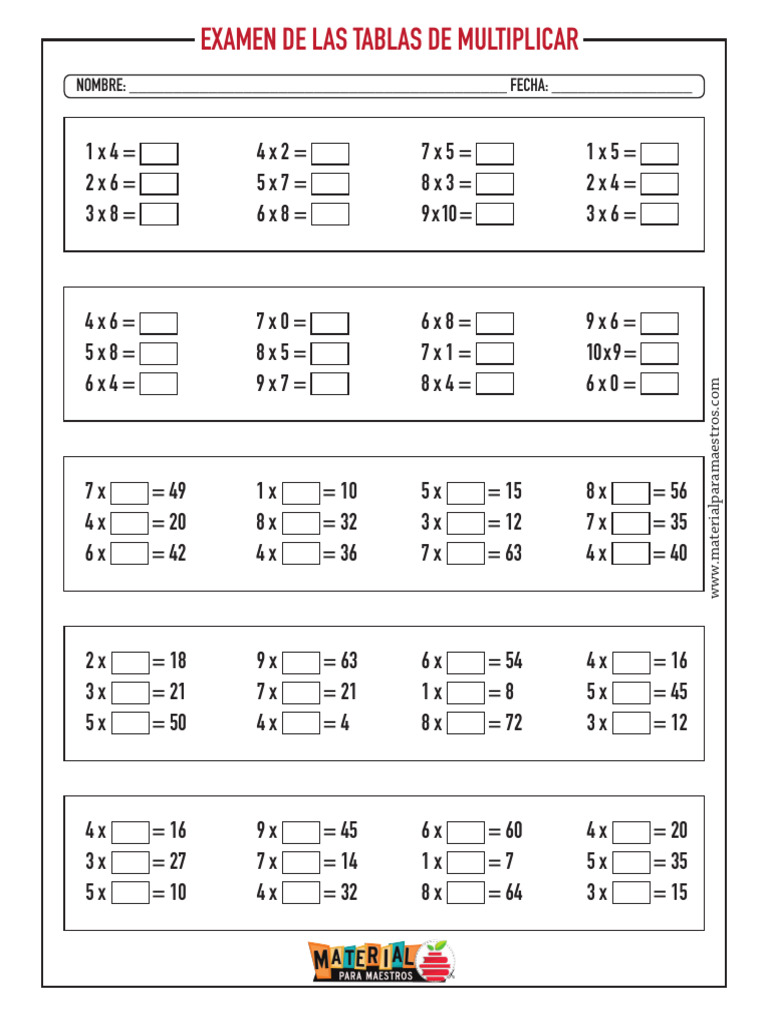 Examen Tablas 2 | PDF