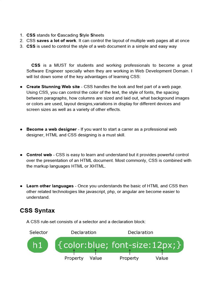 Css 1 | PDF | Html | Html Element