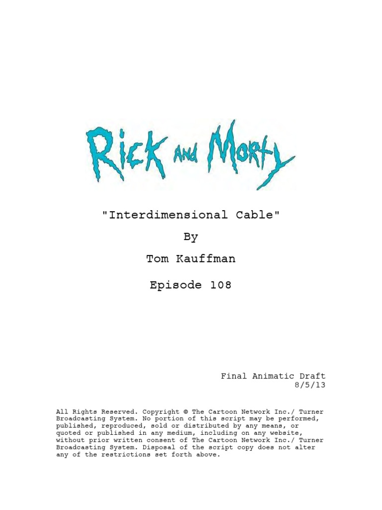 Rick and Morty 1x08 - Rixty Minutes | PDF