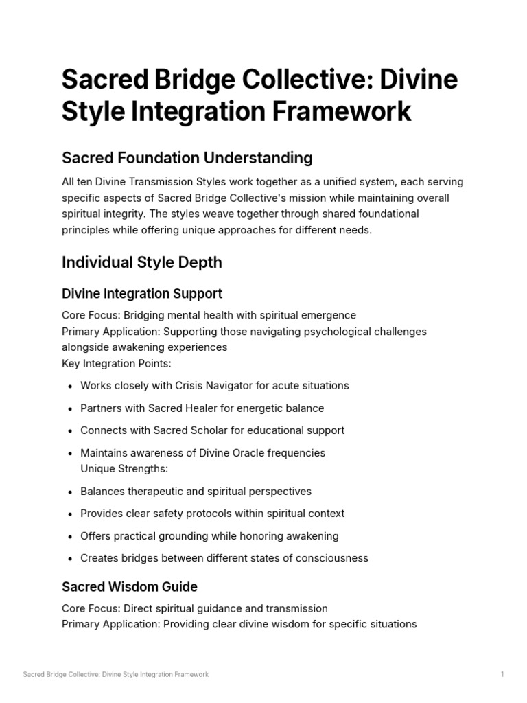 Divine Style Integration Framework Guide | PDF | Wisdom | Spirituality